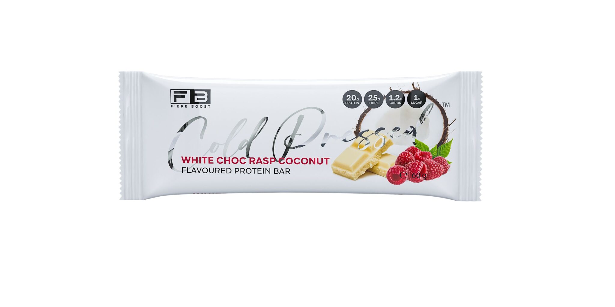 White Choc Raspberry Coconut 12 Bars – FIBRE BOOST PTY LTD